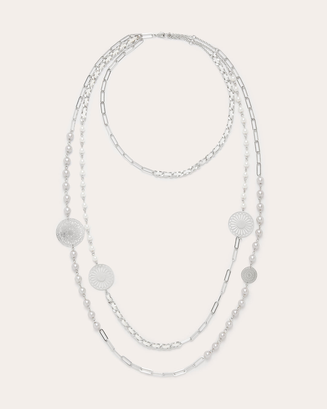 Clara Layered Necklace in silver | Ramy Brook