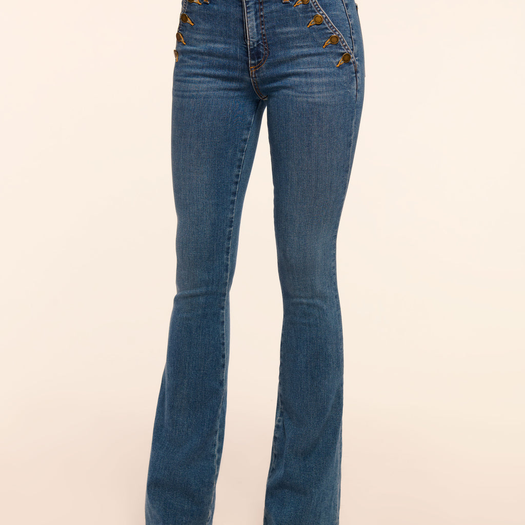 Helena High-Rise Flare Jean in black | Ramy Brook