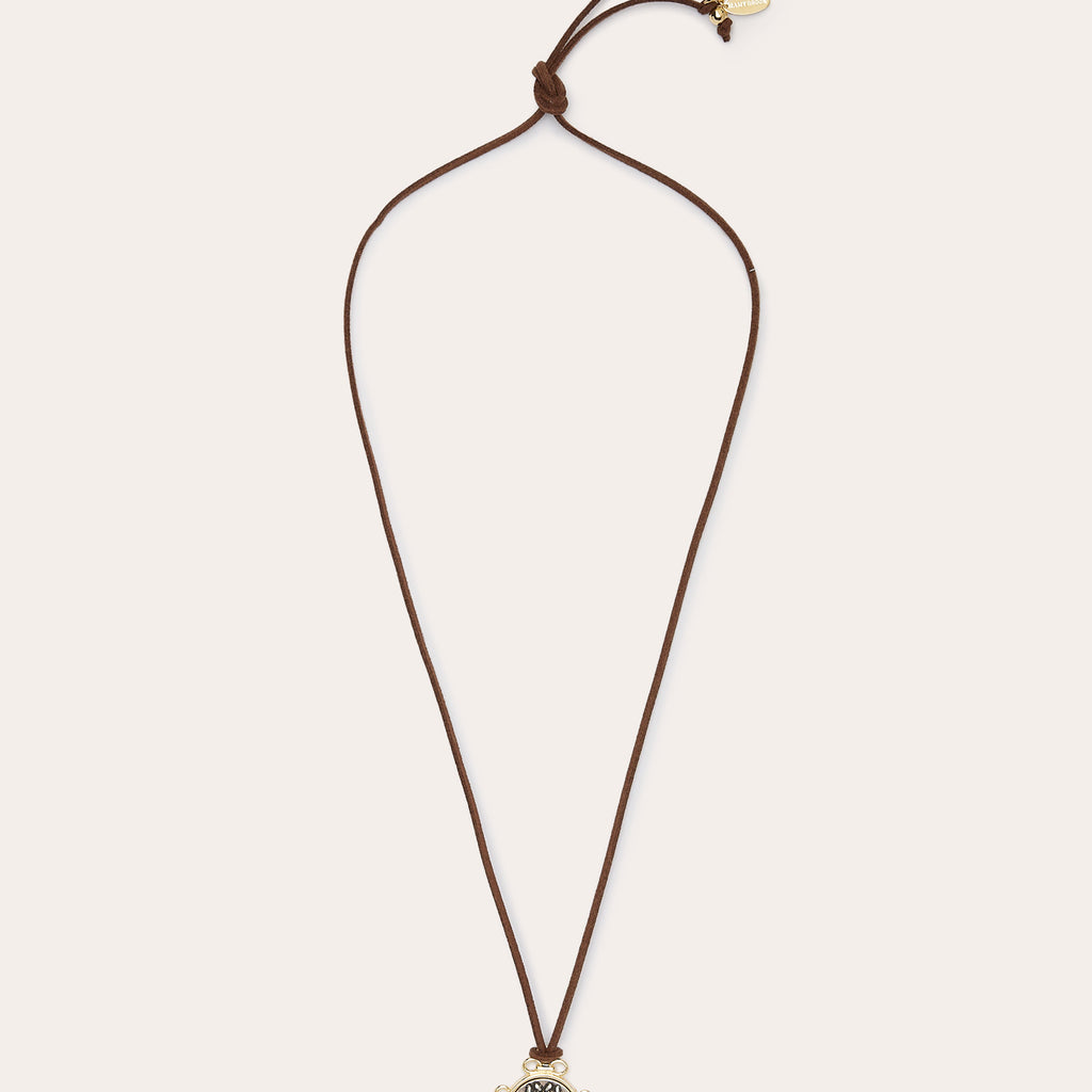 Delilah Suede Pendant Necklace in black | Ramy Brook