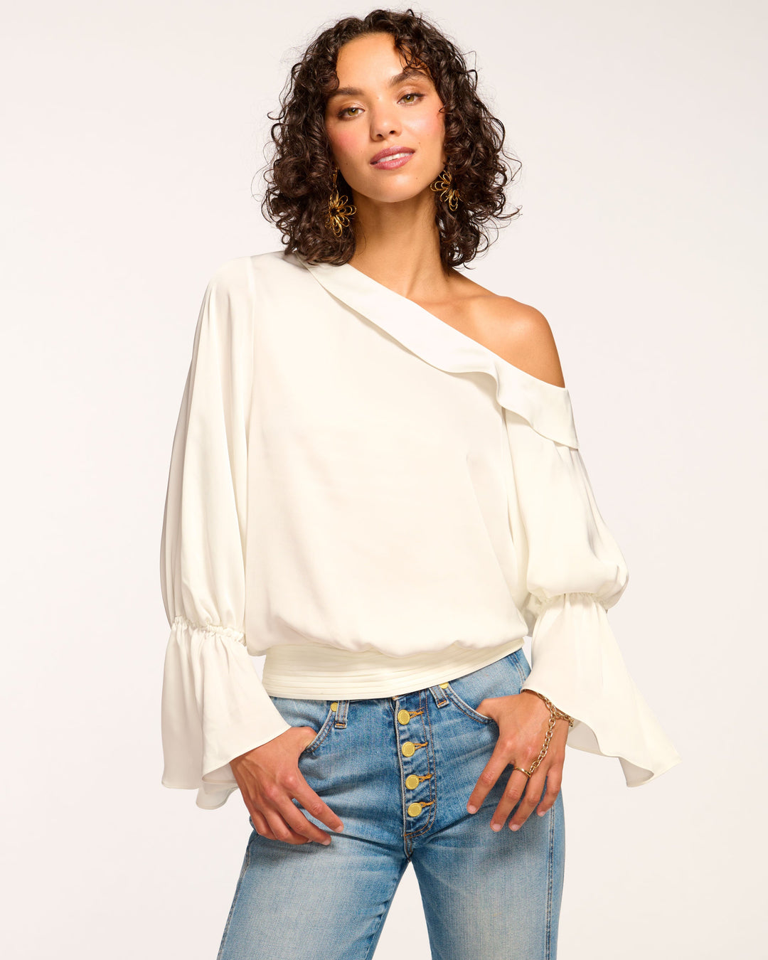 Sammy Off-The-Shoulder Top in navy | Ramy Brook