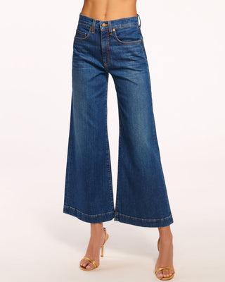 Tyra 5-Pocket Cropped Wide Leg Jean in light wash | Ramy Brook