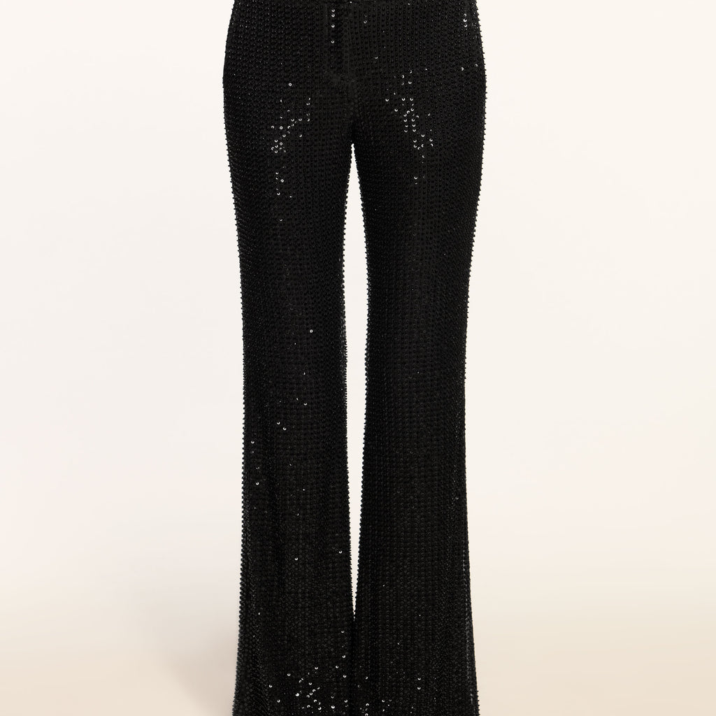 Olivian Beaded Flare Pant in grey mesh | Ramy Brook