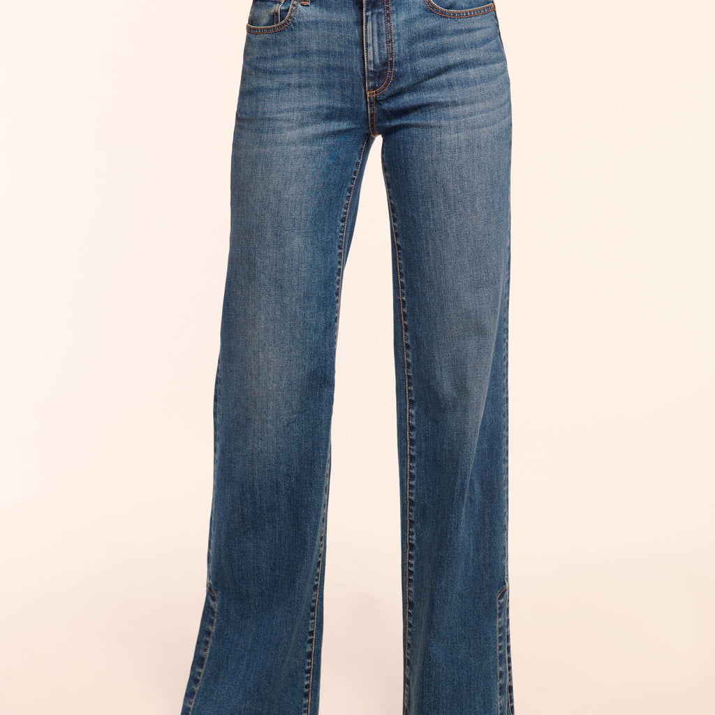 Tyra 5-Pocket Low-Rise Jean in medium wash | Ramy Brook