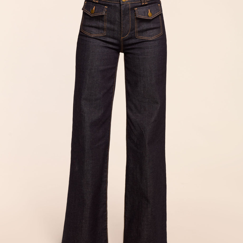Fay High-Rise Wide Leg Jean in resin rinse | Ramy Brook