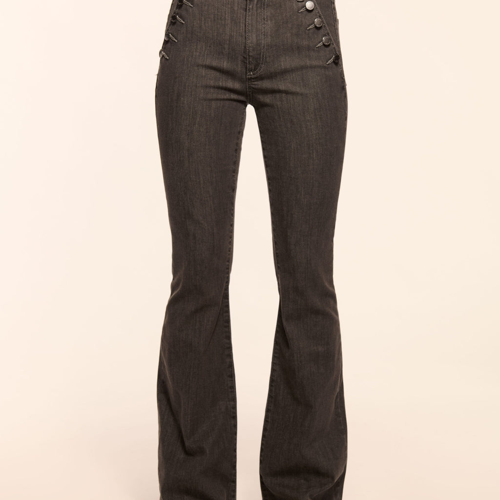 Helena High-Rise Flare Jean in black | Ramy Brook