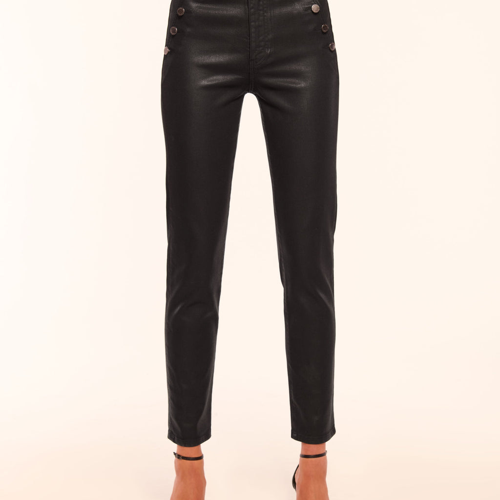 Helena Coated High-Rise Skinny Jean in blackberry coated | Ramy Brook